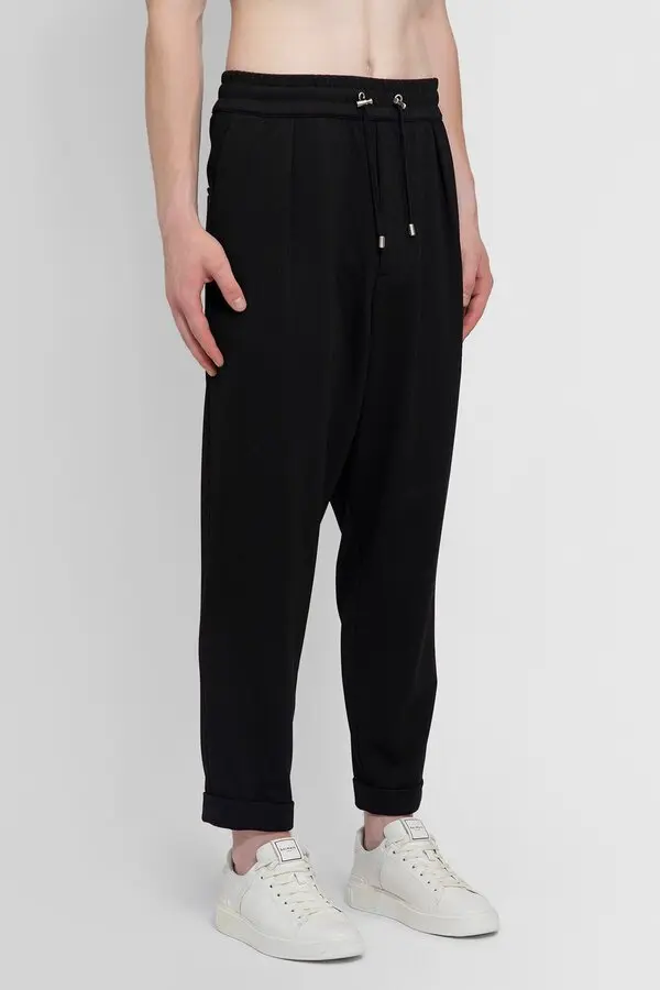 Balmain Cropped Drawstring Trousers - Black
