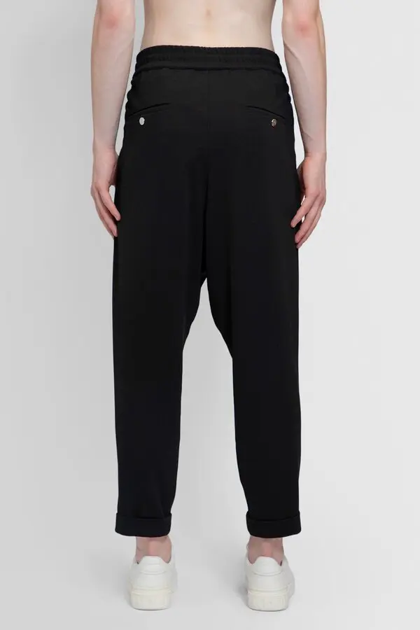 Balmain Cropped Drawstring Trousers - Black