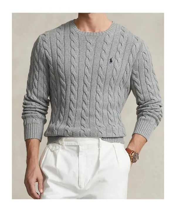 Polo Ralph Lauren Cable-knit Crewneck Jumper - Grey