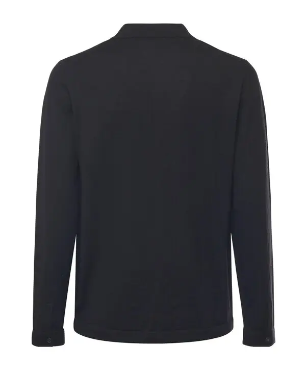 ZANONE Button-up Knit Shirt - Black