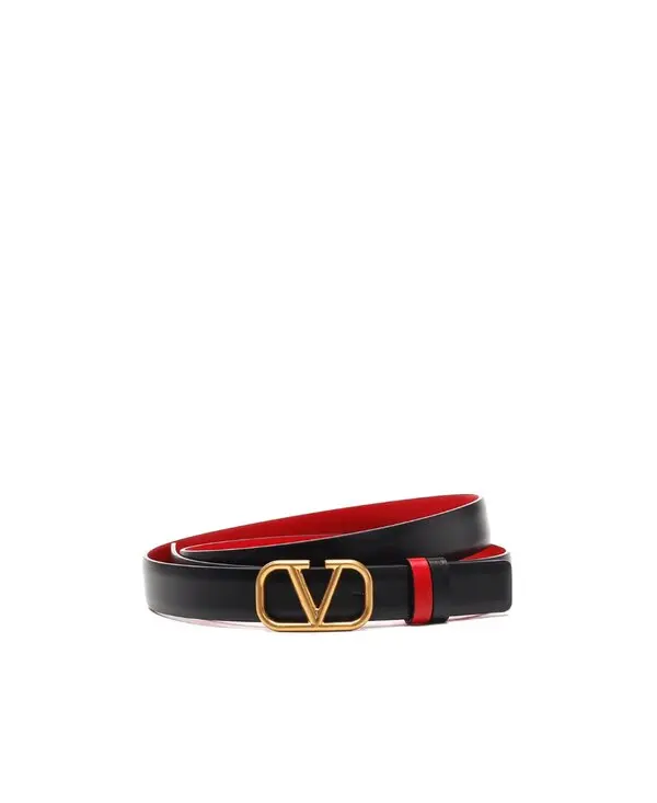 Valentino Garavani Vlogo Signature Reversible Belt - Black