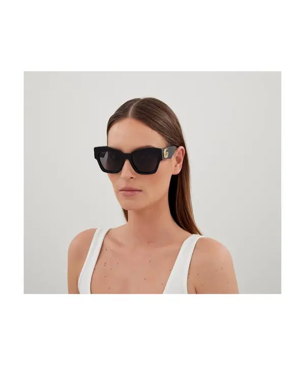 Gucci Geometric Logo-detail Cat-eye Sunglasses - Black