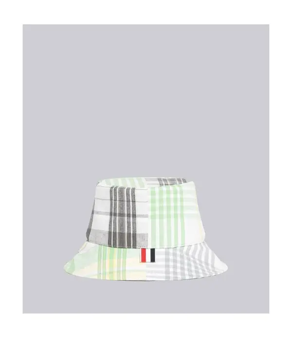 Thom Browne Checked Bucket Hat - White