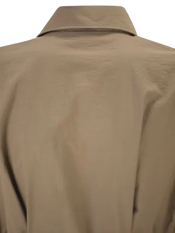 Brunello Cucinelli Short Sleeve Belted Dress - Brown