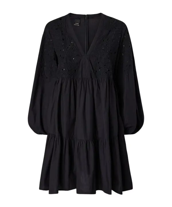 Pinko Embellished Openwork Mini Dress - Black