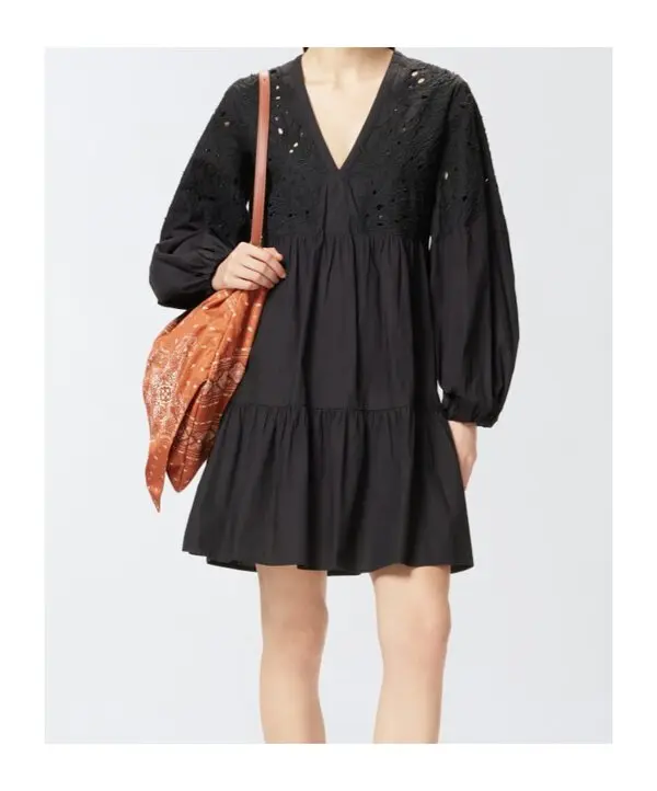 Pinko Embellished Openwork Mini Dress - Black