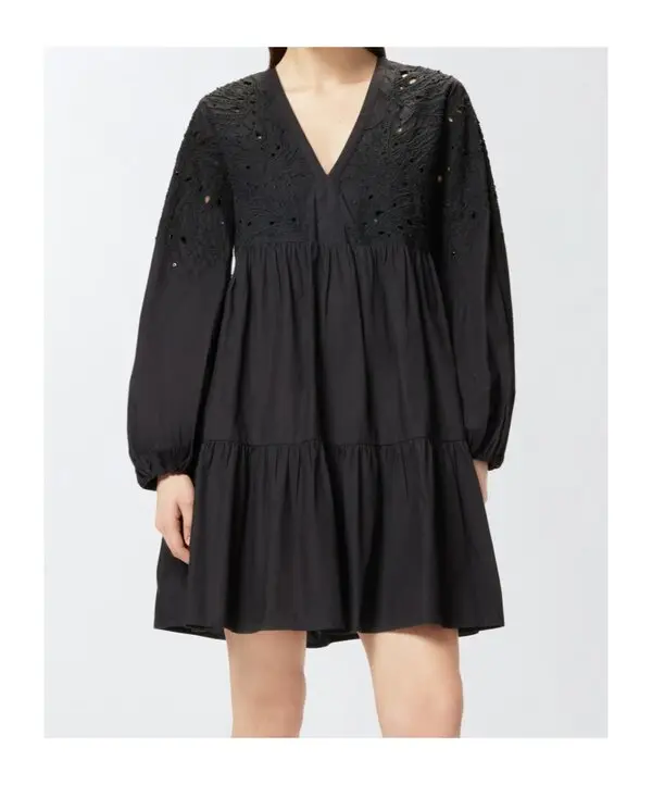 Pinko Embellished Openwork Mini Dress - Black