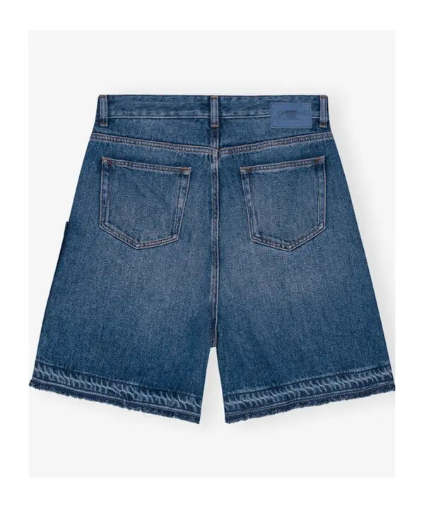 GANNI Light Wash Denim Cargo Shorts