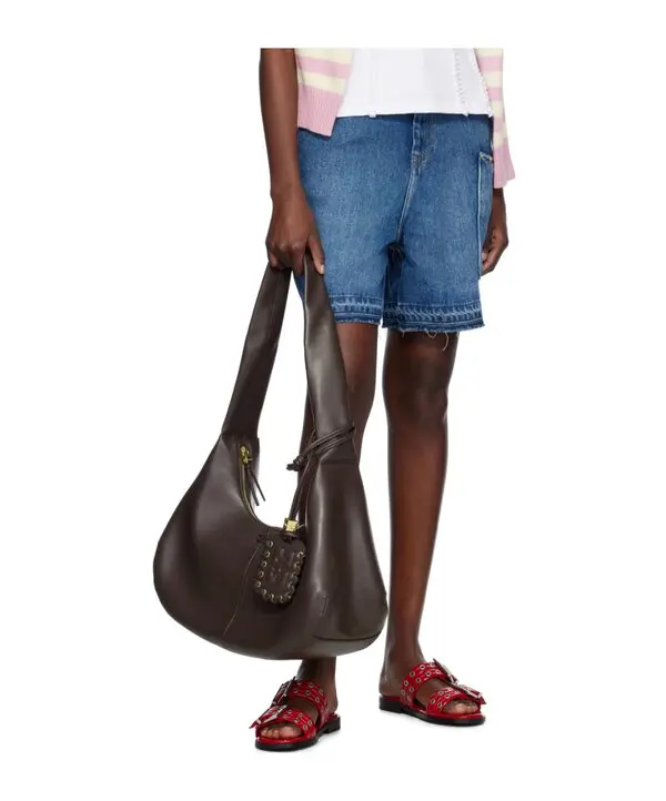 GANNI Light Wash Denim Cargo Shorts