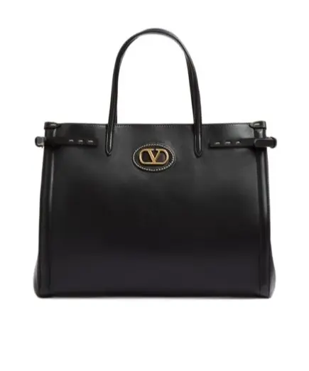 Valentino Garavani Vlogo Plaque Top Handle Bag - Black