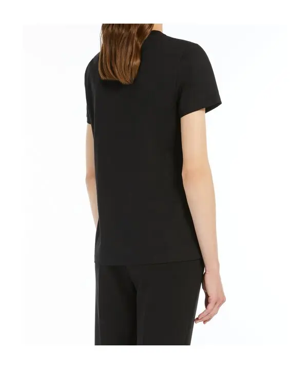 Max Mara Papaia Embroidered Logo Crewneck T-shirt - Black