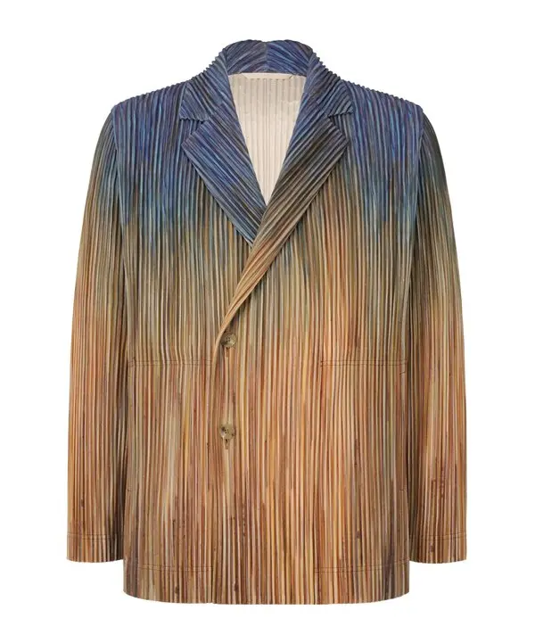 Issey Miyake Homme Plissé Pleated Double-breasted Blazer