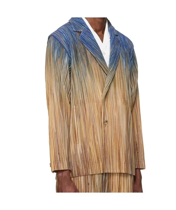 Issey Miyake Homme Plissé Pleated Double-breasted Blazer