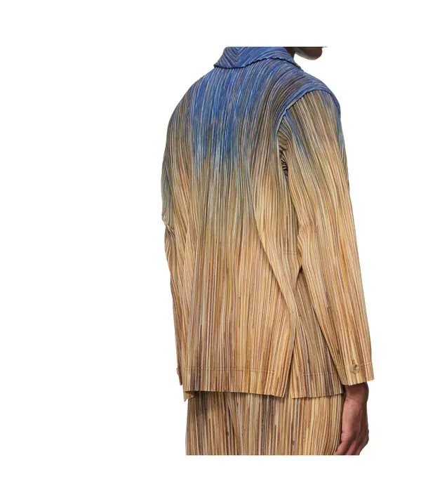 Issey Miyake Homme Plissé Pleated Double-breasted Blazer