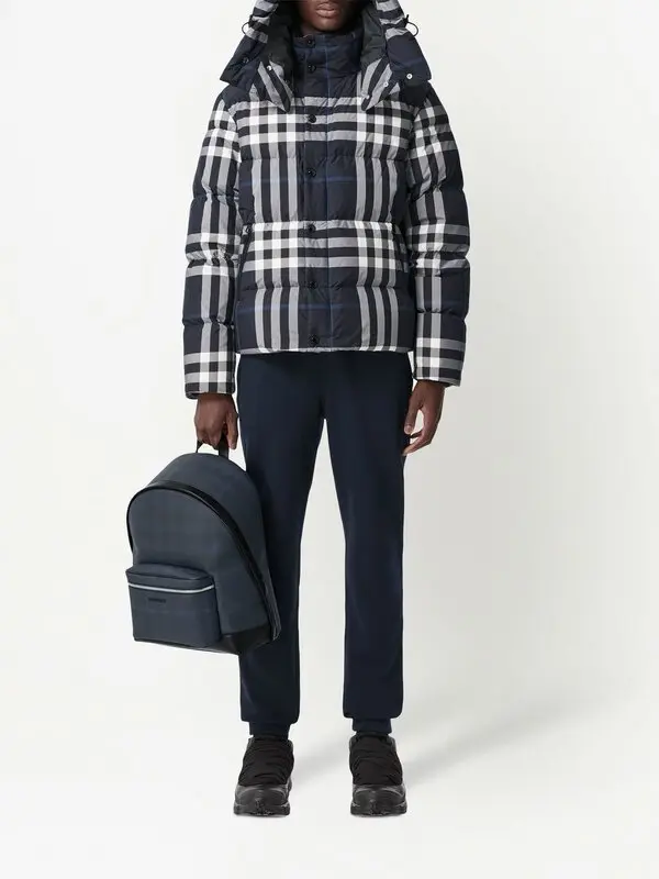 Burberry Checked Hooded Down Puffer Jacket