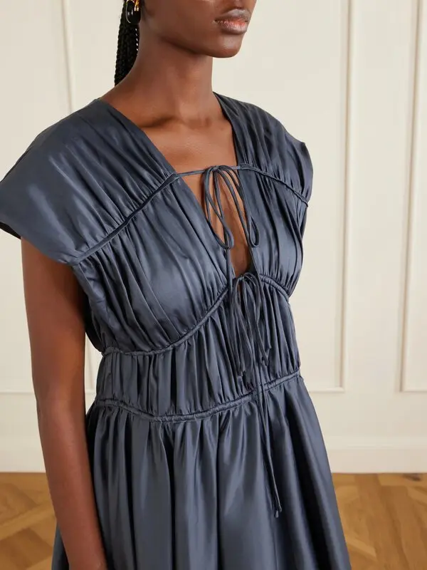 Tove Ceres Gathered Midi Dress - Black
