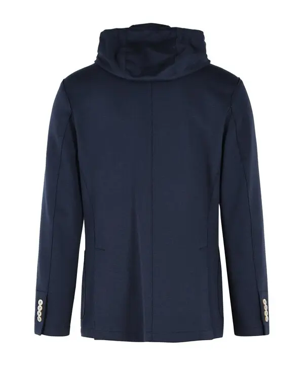 Eleventy Drawstring Hooded Single-breasted Jacket - Black