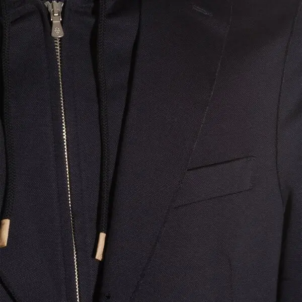 Eleventy Drawstring Hooded Single-breasted Jacket - Black