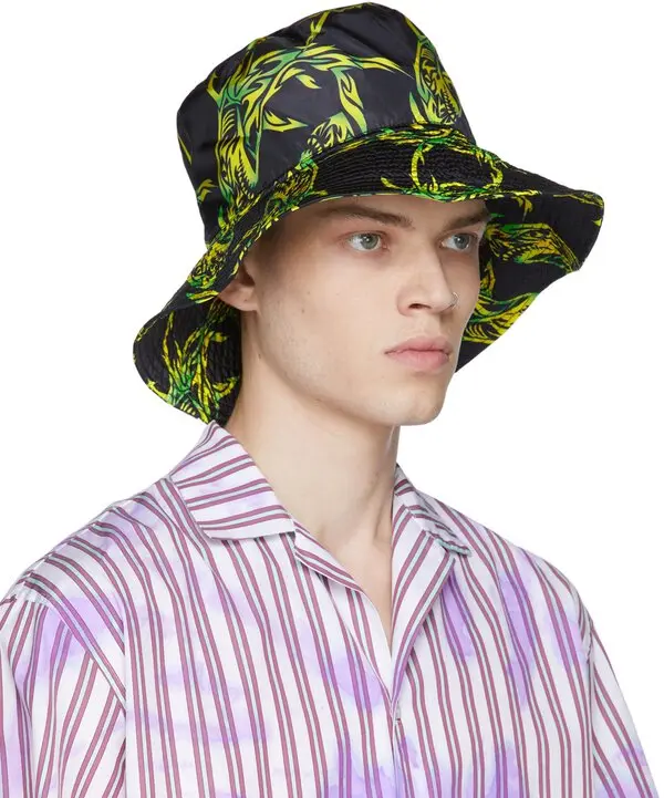 MSGM Tribal Shark Print Bucket Hat