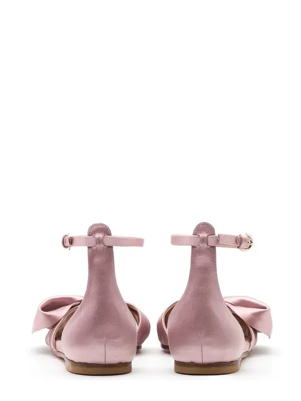Red Valentino Crochet Ruffled Flat Sandals With Ankle Strap