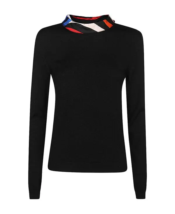 Emilio Pucci Marmo-print Knitted Jumper - Black