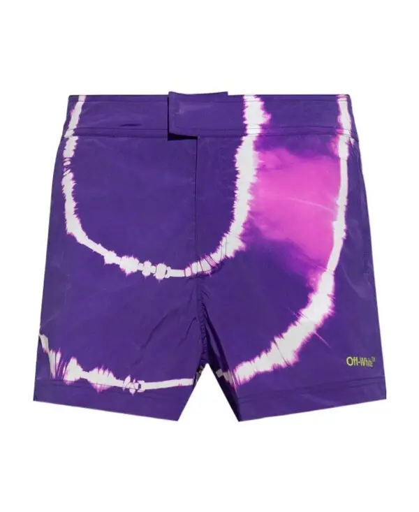 Off-White Tie-dye Printed Swimming Shorts - Blue