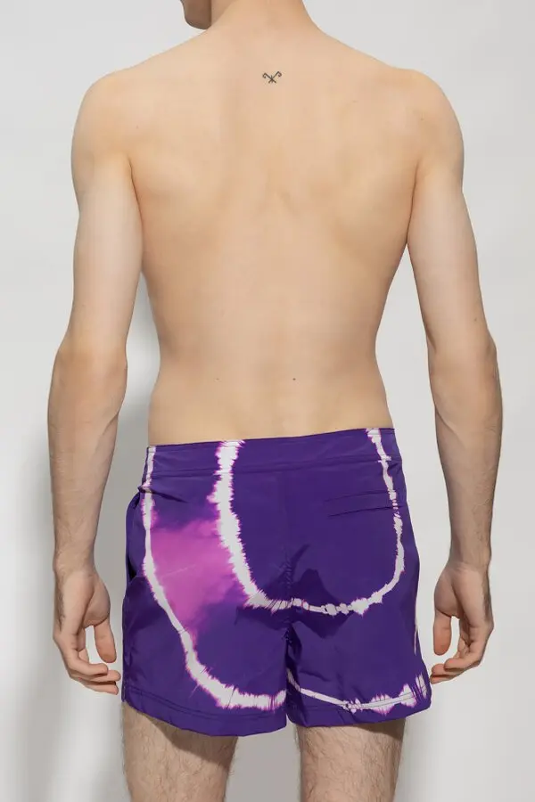 Off-White Tie-dye Printed Swimming Shorts - Blue