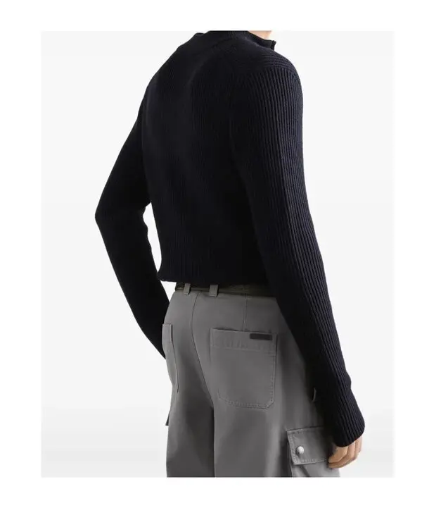 Dolce & Gabbana Ribbed Zip-up Roll Neck Pullover