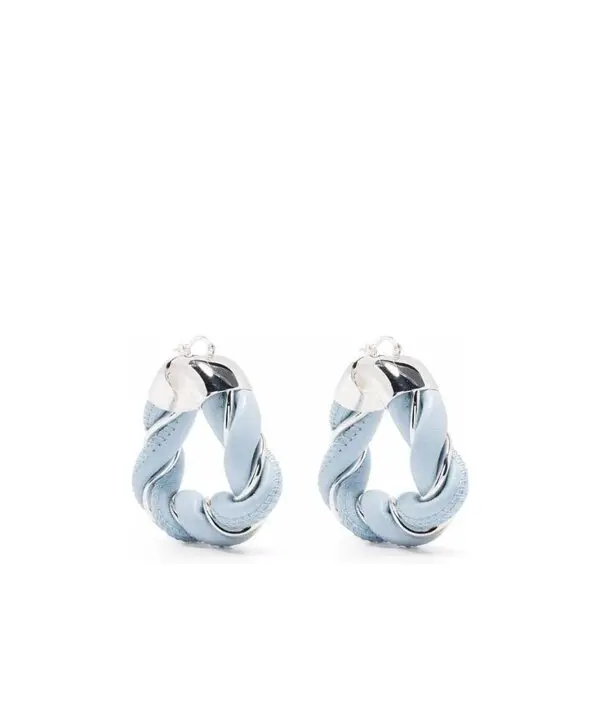 Bottega Veneta Twisted Hoop Earrings - Blue