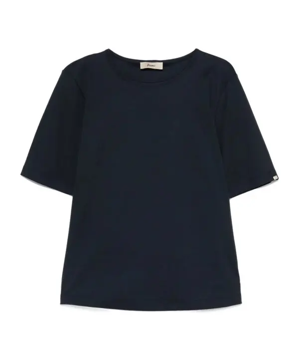 Herno Crewneck Short-sleeve T-shirt With Side Snap Detailing - Black
