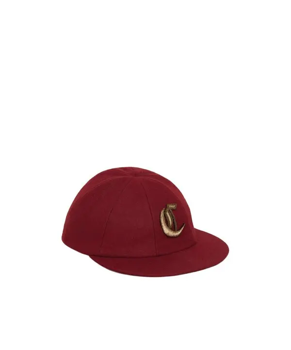Celine Rowing Cap In Flannel - Bordeaux Red