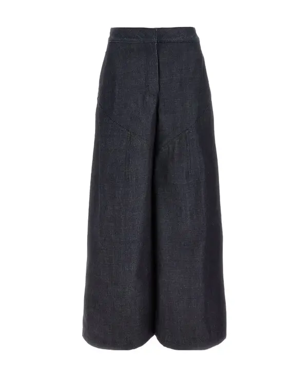 JIL SANDER Cropped Wide-leg Trousers - Black