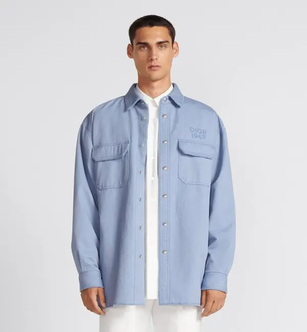 Dior 1947 Logo Embroidered Long-sleeved Overshirt