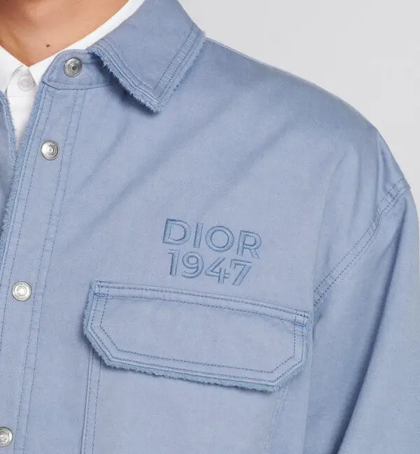 Dior 1947 Logo Embroidered Long-sleeved Overshirt