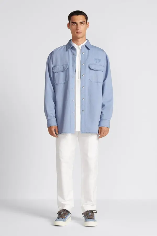 Dior 1947 Logo Embroidered Long-sleeved Overshirt