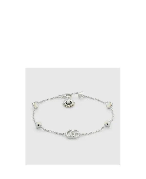 Gucci Gg Marmont Mother-of-pearl Bracelet - Gray
