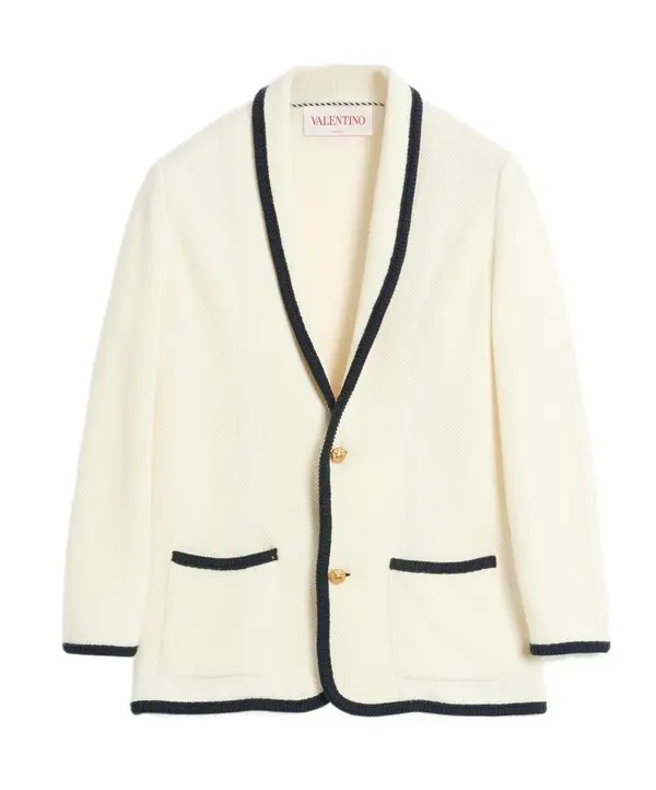 Valentino Garavani Single-breasted Straight Hem Cardigan - White