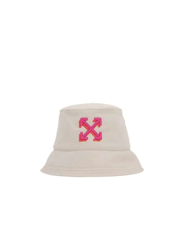 Off-White Arrows Logo Embroidered Bucket Hat - White