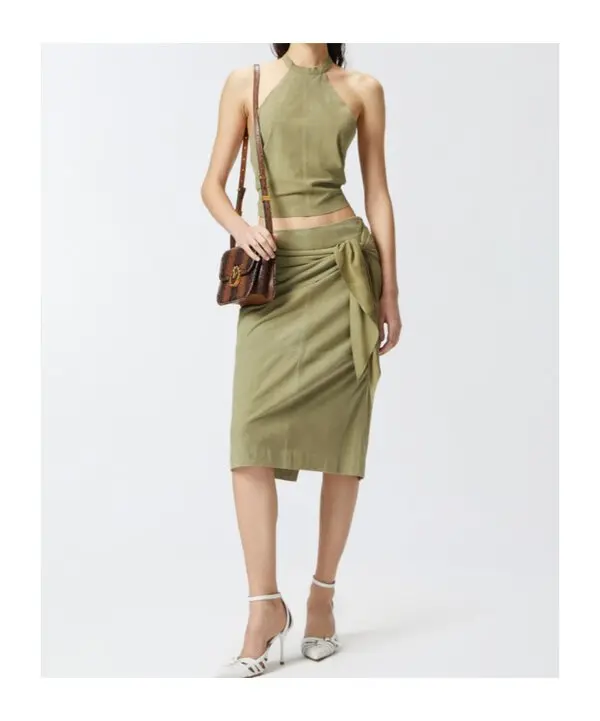 Pinko Suede Midi Skirt