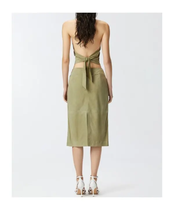 Pinko Suede Midi Skirt