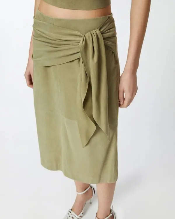 Pinko Suede Midi Skirt