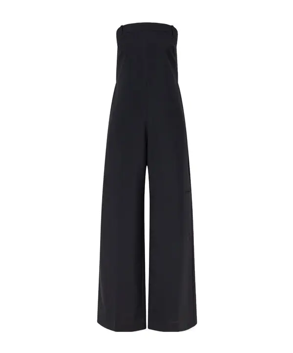 ST. AGNI Striped Wool Jumpsuit - Black