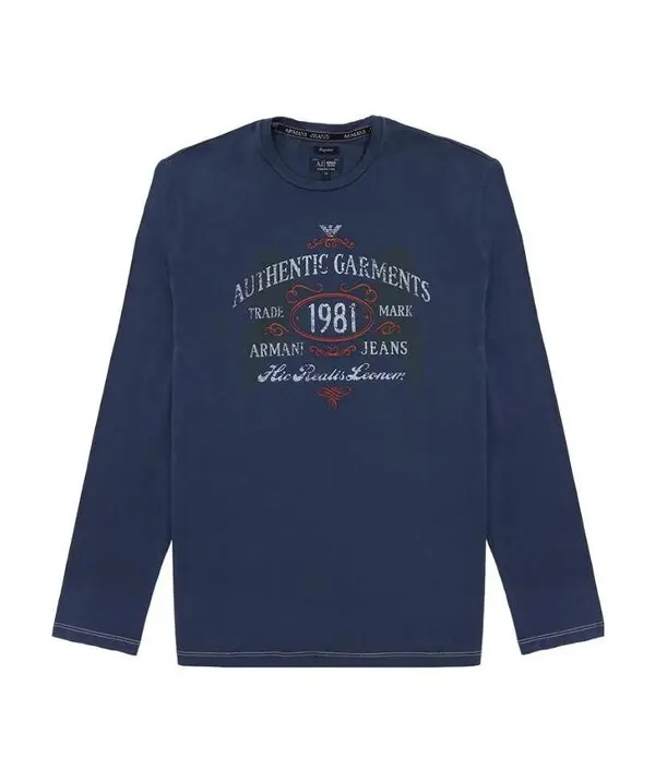 Emporio Armani T-shirt With Round Neck And Long Sleeves