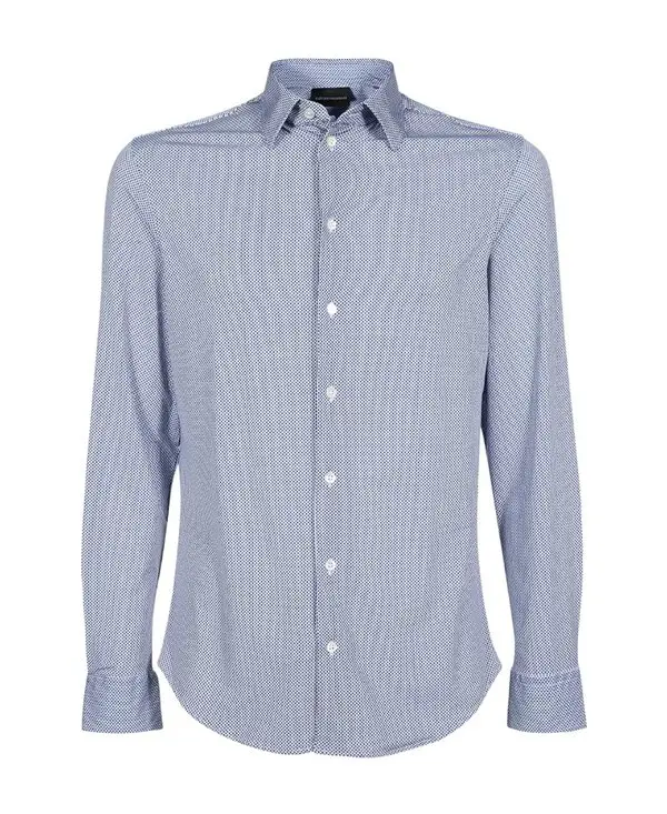 Emporio Armani Micro-pattern Long-sleeve Shirt