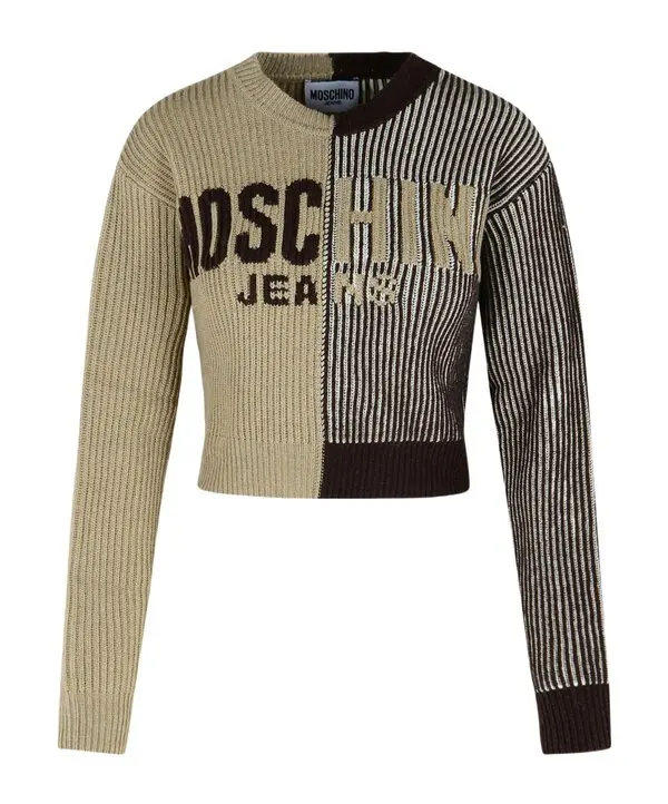 Moschino Long Sleeve Blended Sweater - Black