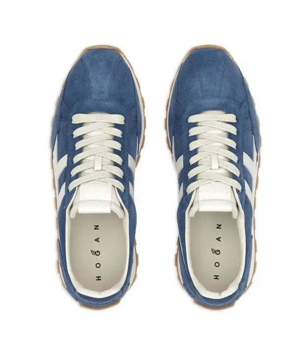 Hogan 86er Logo Patch Sneakers - Light Blue