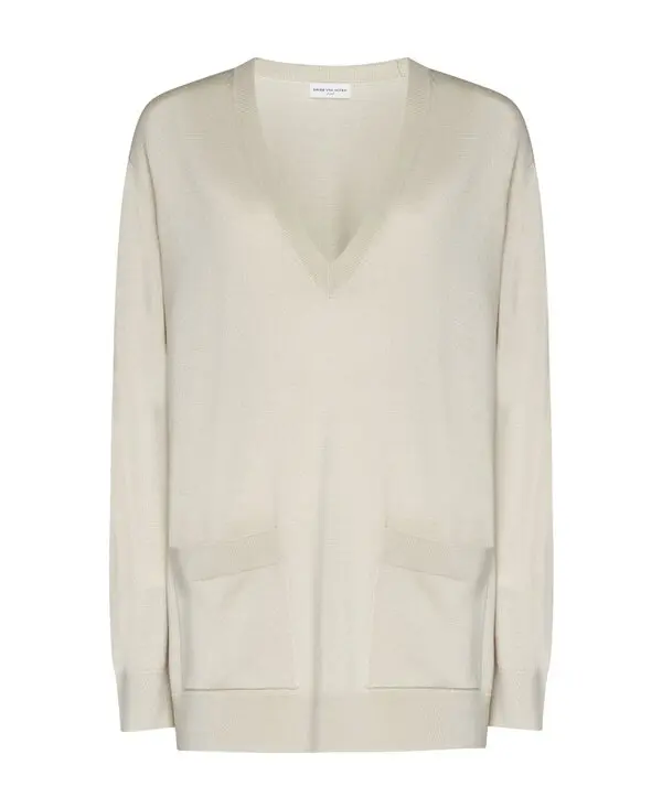 Dries Van Noten V-neck Knitted Sweater With Pockets