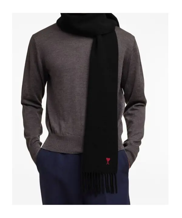 AMI Paris De Coeur Knitted Scarf