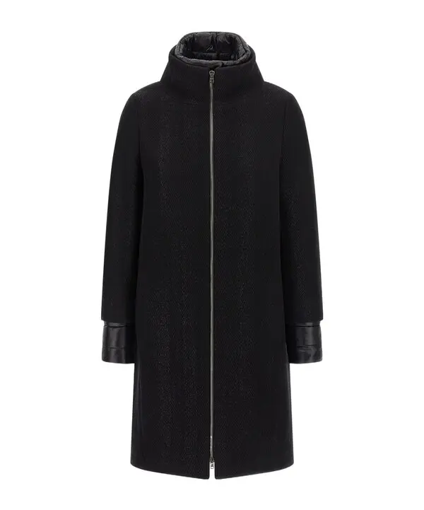 Herno Zigzag-weave High Neck Coat