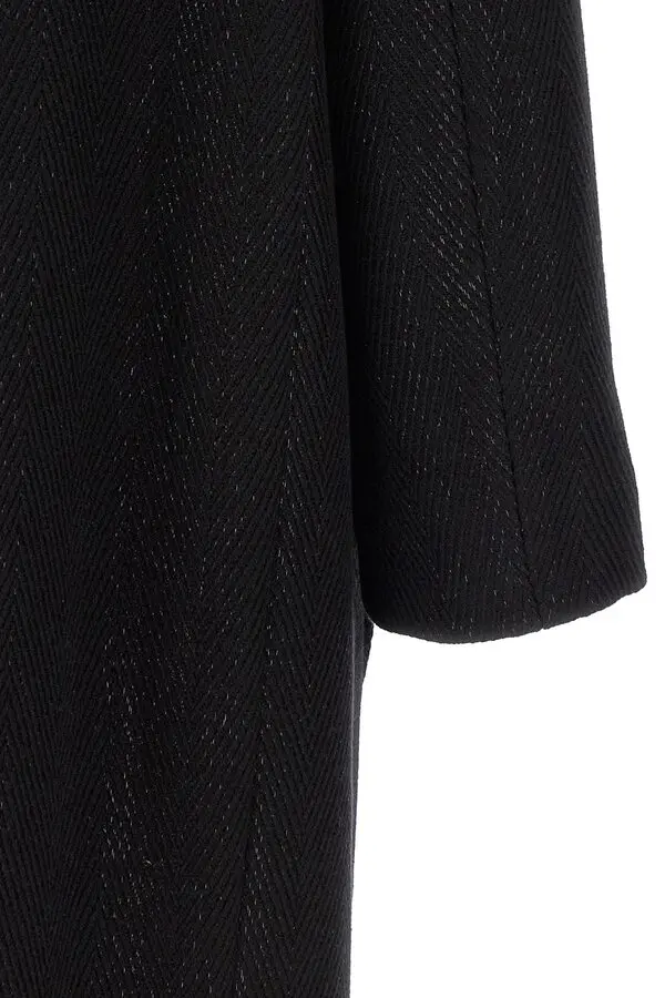 Herno Zigzag-weave High Neck Coat